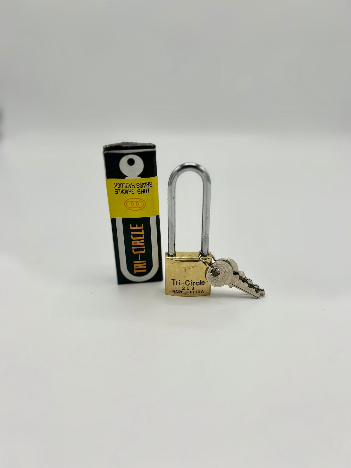 Ex Display - Tri Circle Long Shackle 32mm Brass Padlocks — Locks Direct